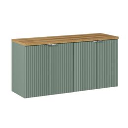 WASCHTISCHUNTERSCHRANK 120cm Jade Gr&uuml;n und Holz
