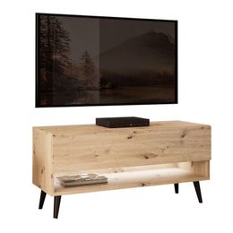 LOWBOARD TV-Schrank CALANTE 90 loft cm auf schr&auml;gen schwarzen Beinen