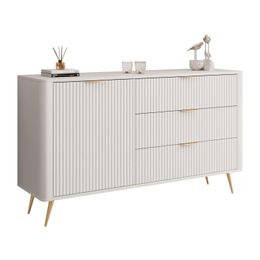 SIDEBOARD SCARLETT 138 1D3S MIT SCHUBLADEN BEIGE + GOLD