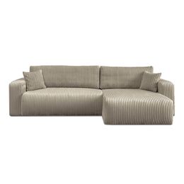 ECKSOFA PRESTIGE SOFT mit Schlaffunktion und Bettkasten, Tilia 08