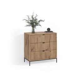 KOMMODE Aterno Viking Oak 42 x 81.2 cm mit 3 Schubladen