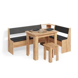 ECKBANKGRUPPE Tiberio Goldkraft Eiche 180 x 120 cm mit Tisch