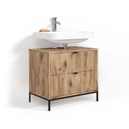 WASCHBECKENUNTERSCHRANK Aterno Viking Oak 70 x 63 cm mit 2 ausziehbaren Schubladen