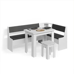 ECKBANKGRUPPE Tiberio Wei&szlig; 180 x 120 cm mit Tisch