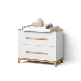 WICKELKOMMODE Mailo Wei&szlig;/Artisan mit 2 Schubladen