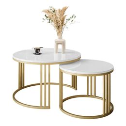 COUCHTISCH 2 in 1 LORI GOLD Hochglanz