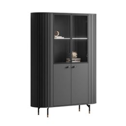 VITRINE ELODIE mit LED-Beleuchtung Schwarz