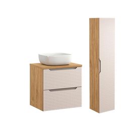 BADM&Ouml;BEL 60cm Mallory 2er-Set Beige und Holz