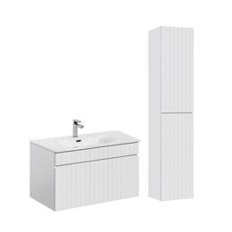 BADM&Ouml;BEL 80cm Zelie 2er-Set Wei&szlig;