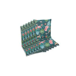 Sesselauflagenset 6-Teilig Blau/Gr&uuml;n/Rosa