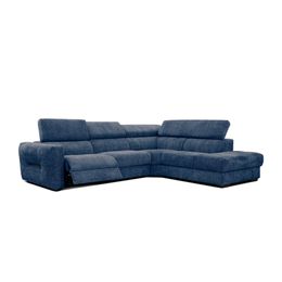 ECKSOFA CALVERA 5-Sitzer mit 1 Relaxfunktion, dunkelblau
