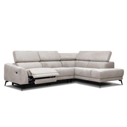 ECKSOFA LARS 5-Sitzer, 1 Relax, verstellbare Kopfst&uuml;tzen, beige