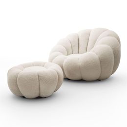 DREHSESSEL FLUFFY mit Fu&szlig;st&uuml;tze