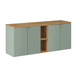 WASCHTISCHUNTERSCHRANK 140.4cm Jade Gr&uuml;n und Holz