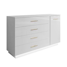 SIDEBOARD LINA II 1D4S mit LED-Beleuchtung Griffe Goldchrom