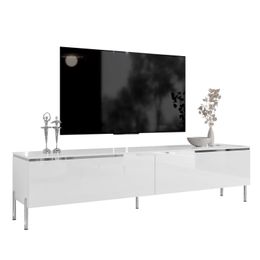 TV-SCHRANK AURORA SILVER 180 cm &ndash; gerade Chrombeine