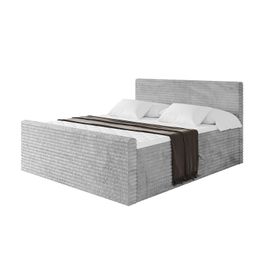 BOXBETT mit Matratze H4 und Lattenrost - TOLO-Z-v1 - 140x200 Cord - Hellgrau