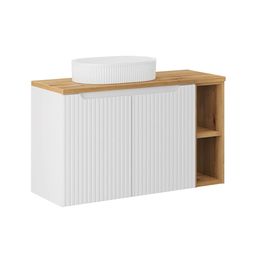 WASCHTISCH 100.4cm Riva Wei&szlig; und Holz