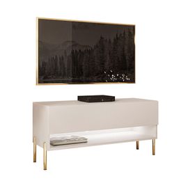 LOWBOARD TV-Schrank CALANTE 90 cm auf geraden goldenen Chrom-Beinen