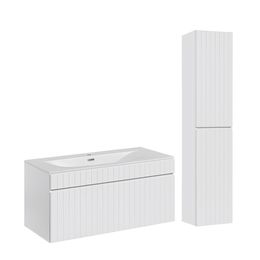 BADM&Ouml;BEL 100cm Zelie 2er-Set Wei&szlig;