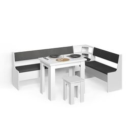 ECKBANKGRUPPE Tiberio Wei&szlig; 210 x 150 cm mit Tisch