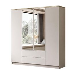 KLEIDERSCHRANK AURORA 4D2SZ in KASCHMIR mit Schubladen mit goldenen Griffen