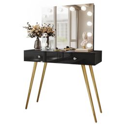 SCHMINKTISCH SIENNA GOLD ELITE mit Spiegel