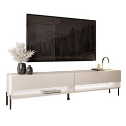 LOWBOARD RTV Schrank CALANTE 180 cm auf geraden schwarzen Beinen