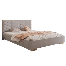 POLSTERBETT AURORA 140x200 mit Bettkasten Boston Light Grey