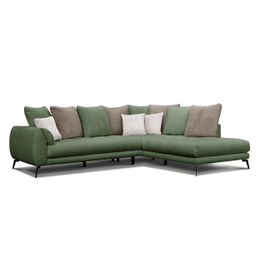 ECKSOFA CALME 5-Sitzer, olive und beige