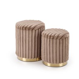 POUF-SET der gepolsterten AUREA Cappuccino