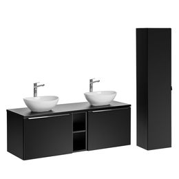 BADM&Ouml;BEL 140cm &Eacute;ros 2er-Set Schwarz