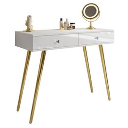 KONSOLE SIENNA GOLD mit Schubladen auf goldenen Beinen