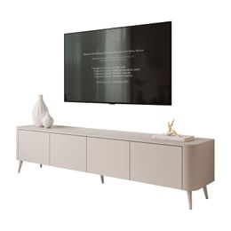 TV-SCHRANK CELESTE PUSH OPEN mit Beleuchtung auf Schr&auml;ge Kaschmir F&uuml;&szlig;en