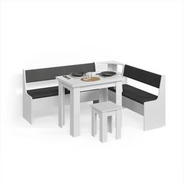 ECKBANKGRUPPE Tiberio Wei&szlig; 180 x 150 cm mit Tisch