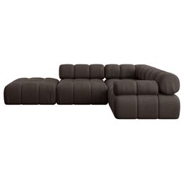 ECKSOFA modulares Sofa Felto-L1 - 285x190x70 cm Braun Velours
