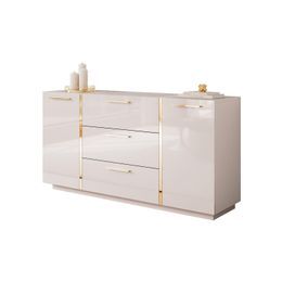 SIDEBOARD mit Schubladen ONYX Kaschmir Hochglanz
