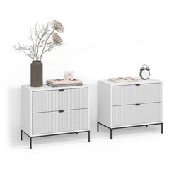 NACHTTISCHE Aterno Wei&szlig; 2er Set