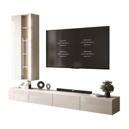 WOHNWAND CARMEN, h&auml;ngend mit LED-Beleuchtung.
