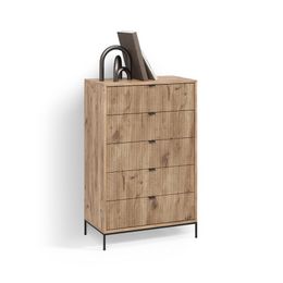 KOMMODE Aterno Viking Oak 76 x 120 cm mit 5 Schubladen