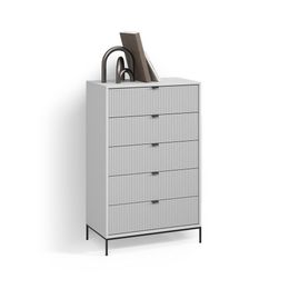 KOMMODE Aterno Grau 76 x 120 cm mit 5 Schubladen