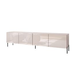 TV-SCHRANK COLGANTE 200 Kaschmir Hochglanz, ohne LED, Gerade schwarze F&uuml;&szlig;en
