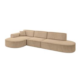 ECKSOFA Ottomane Links MARI-L2 - 328x171x79 cm Taupe Velours