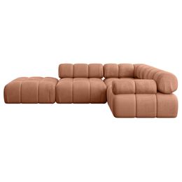 ECKSOFA modulares Sofa Felto-L1 - 285x190x70 cm Apricot Velours