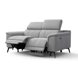 RELAXSOFA FIERO 2-Sitzer mit 2 Relaxfunktionen, silberfarben