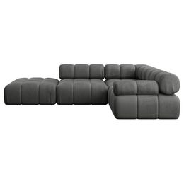 ECKSOFA modulares Sofa Felto-L1 - 285x190x70 cm Dunkelgrau Velours