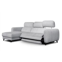 ECKSOFA SVEN 3-Sitzer, 1 Relax XL, verstellbare Kopfst&uuml;tzen, hellgrau