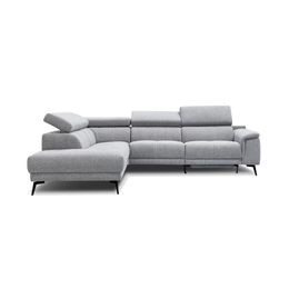 ECKSOFA FIERO 5-Sitzer mit 1 Relaxfunktion, silberfarben