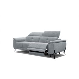 SOFA AVENA 3-Sitzer mit 1 Relaxfunktion, silberfarben