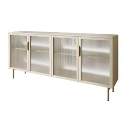 SIDEBOARD LINEA mit Glasfronten und LED-Beleuchtung Kaschmir